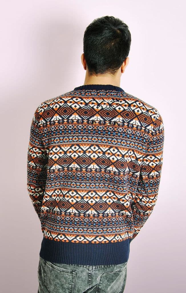 MULTI-COLOUR PATTERN KNIT JUMPER
